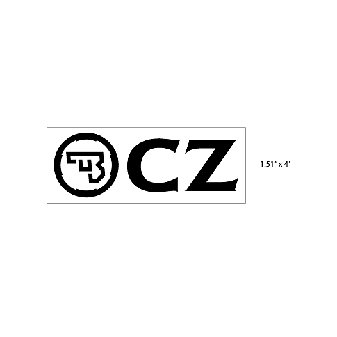 CZ LOGO 4" RECTANGLE STICKER WHITE | CZ-USA