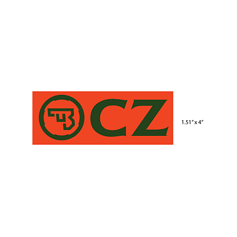 CZ LOGO 4" RECTANGLE STICKER ORANGE | CZ-USA